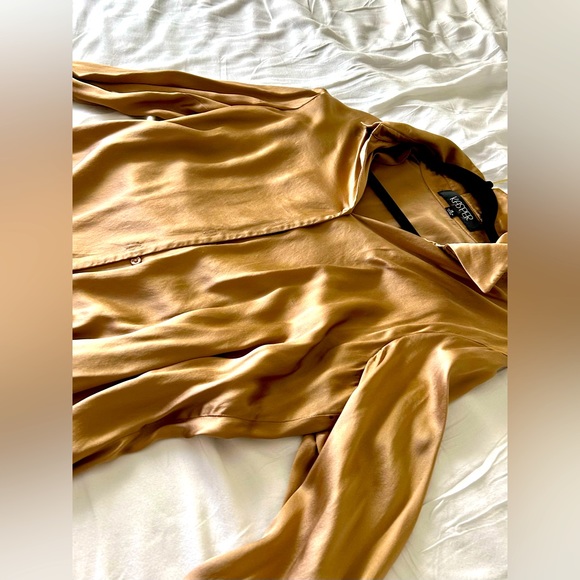 Kasper | Tops | Kasper Gold Silk Blouse | Poshmark